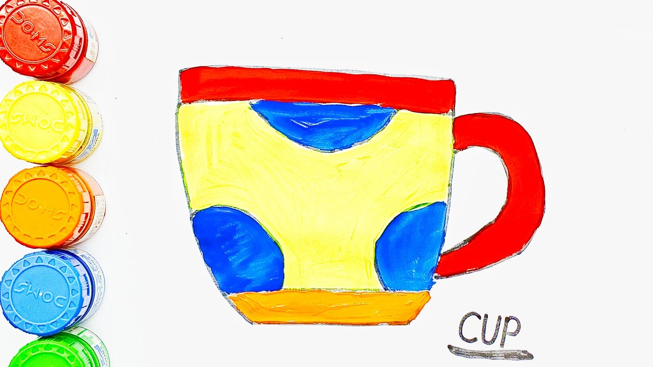 How to draw a Cup drawing//and colour painting Chitra(कप पेंट करने का ...