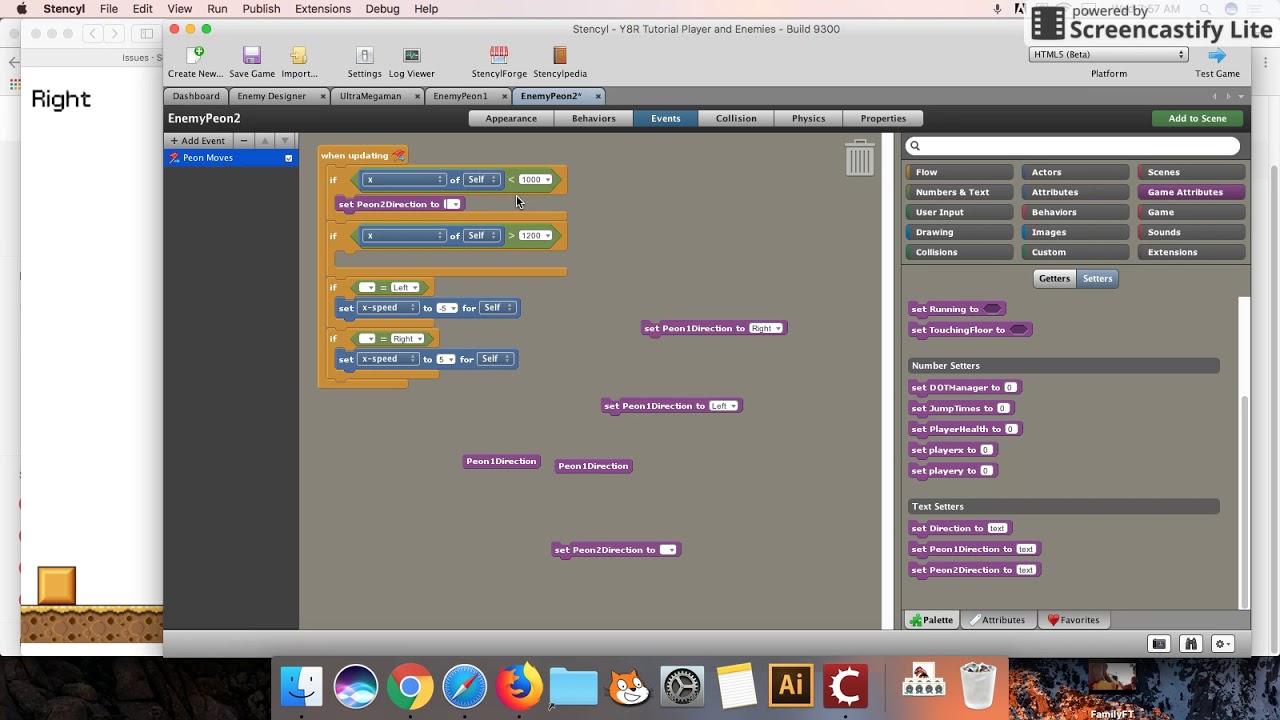 Stencyl - Enemy Designer - Lesson 1 - Moving Enemies Left and Right ...