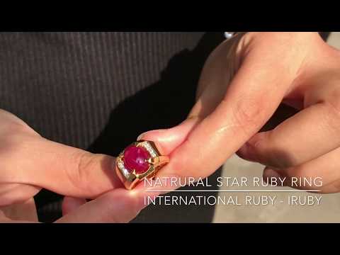 Ruby Ring for Men, natural star ruby ring 5,5ct - IRUBY