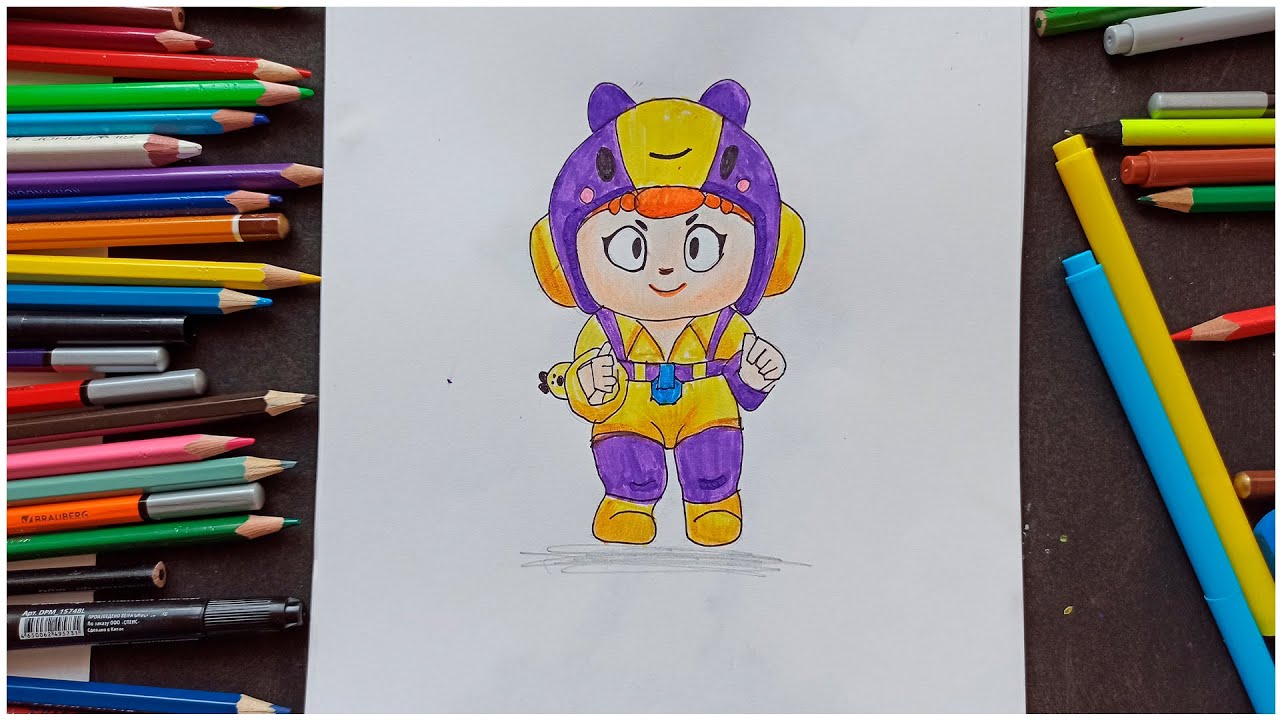 How to draw bea | brawl stars | how to draw bea easy | step by step ...
