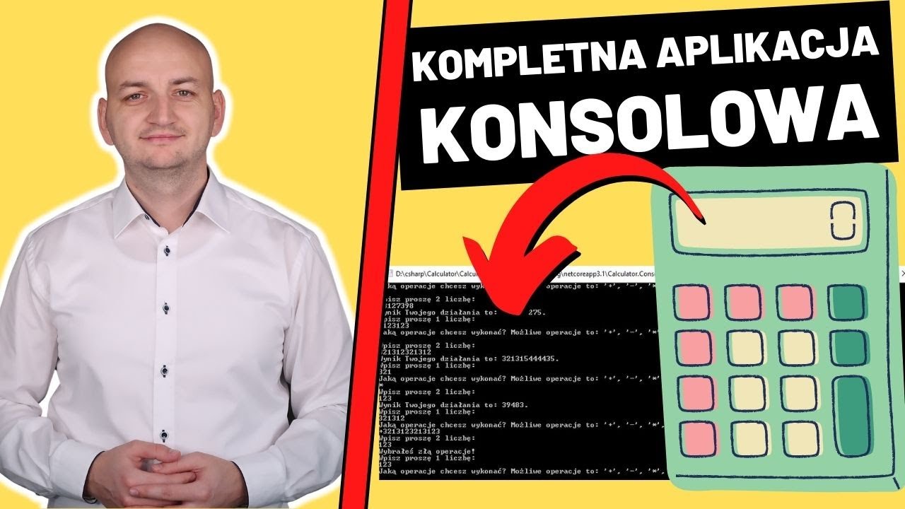 PIERWSZA APLIKACJA KONSOLOWA w C# – Programujemy Kalkulator - YouTube