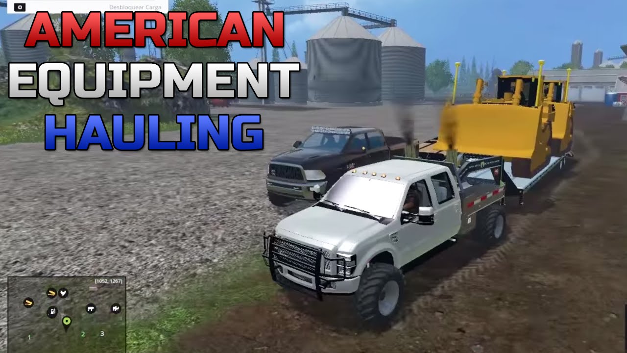 Farming Simulator 2015- Hauling American Construction Equipment! - YouTube