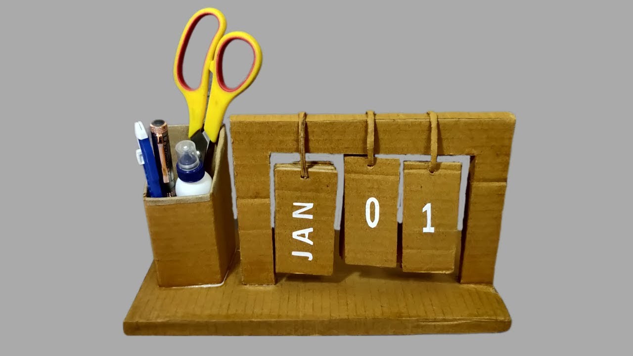 how to make cardboard calendar | how to make calendar at home #craft ...