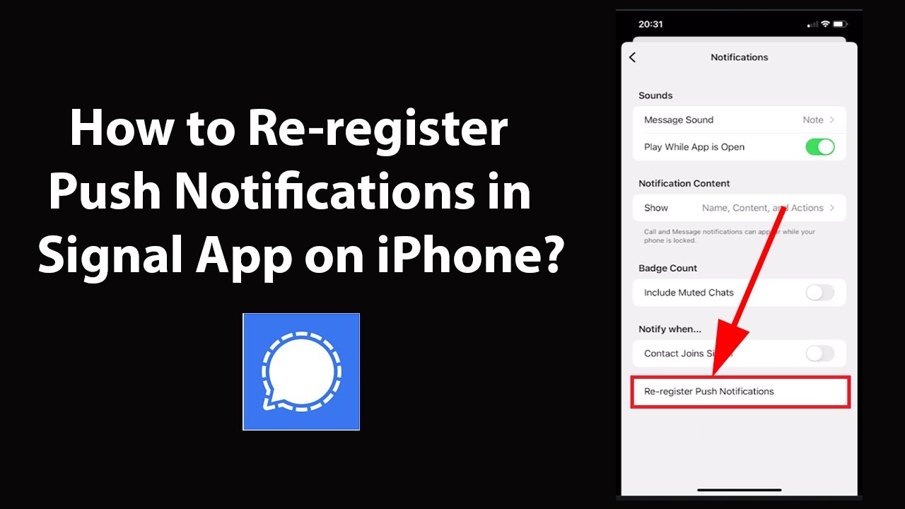 How to Re-register Push Notifications in Signal App on iPhone? - YouTube