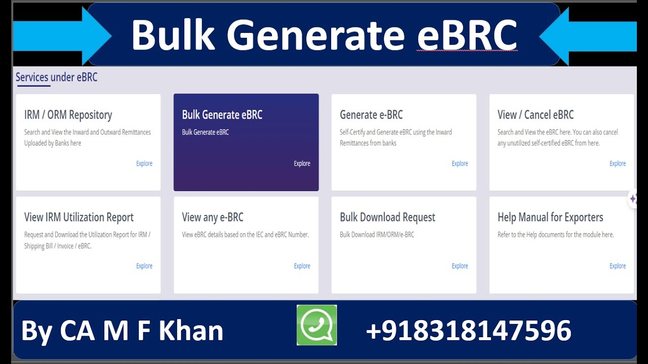 Bulk eBRC Generation Process | Understanding of Excel File of Bulk eBRC ...