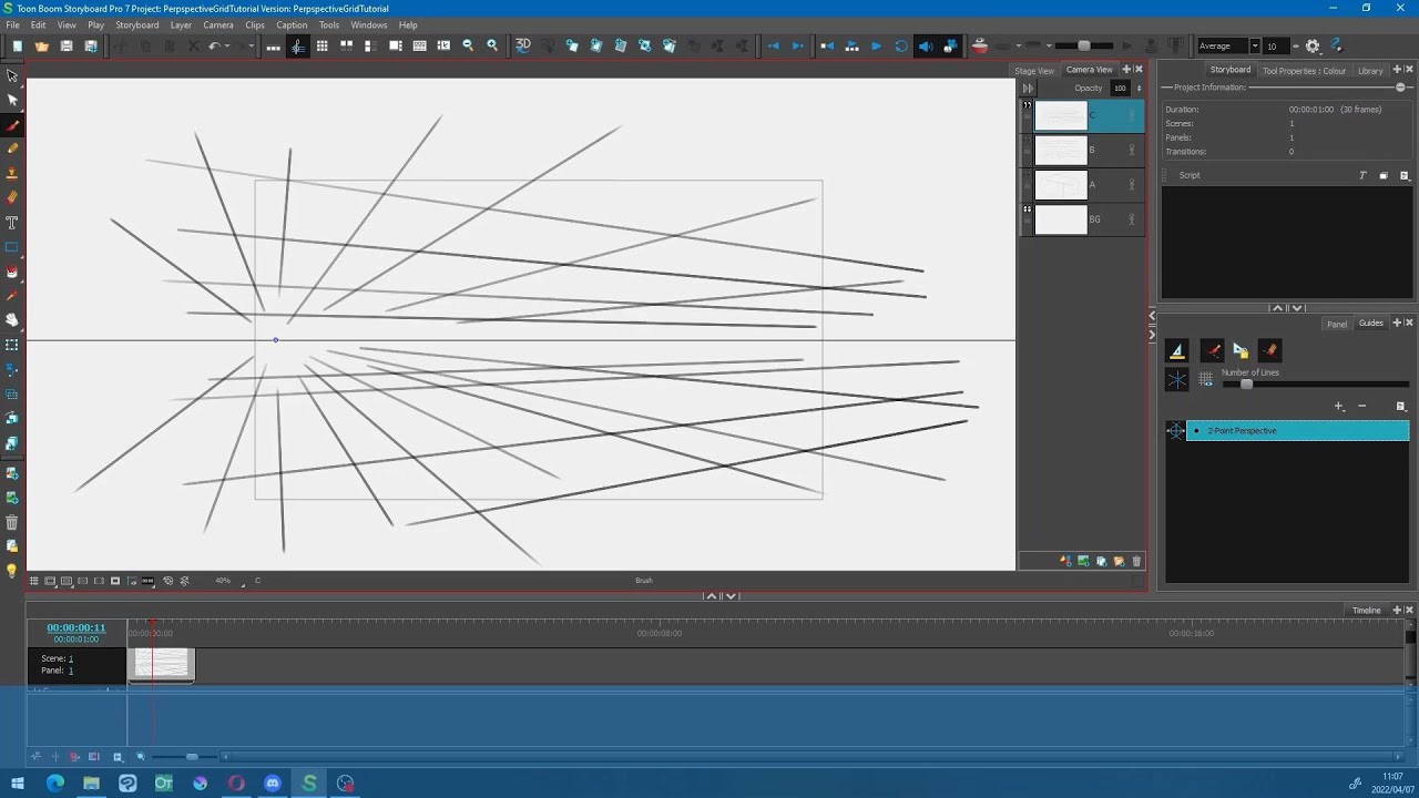 HOW TO DRAW PERSPECTIVE GRIDS USING GUIDES IN STORYBOARD PRO! # ...