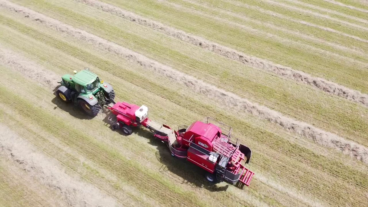 Hay making Rowing and Baling with Bale Baron 4240t/ Part 2 - YouTube