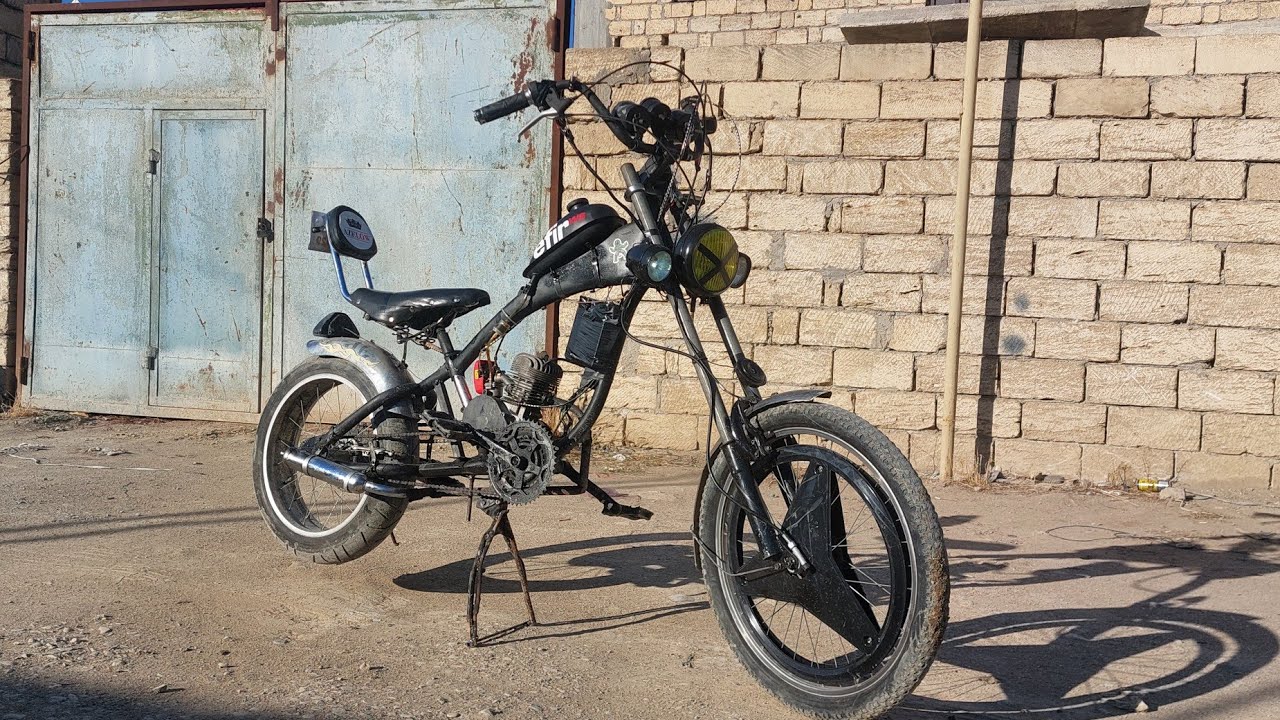 matorlu velosiped 100cc CHOPPER lə gecə gəzintisi edirəm. 100cc ...
