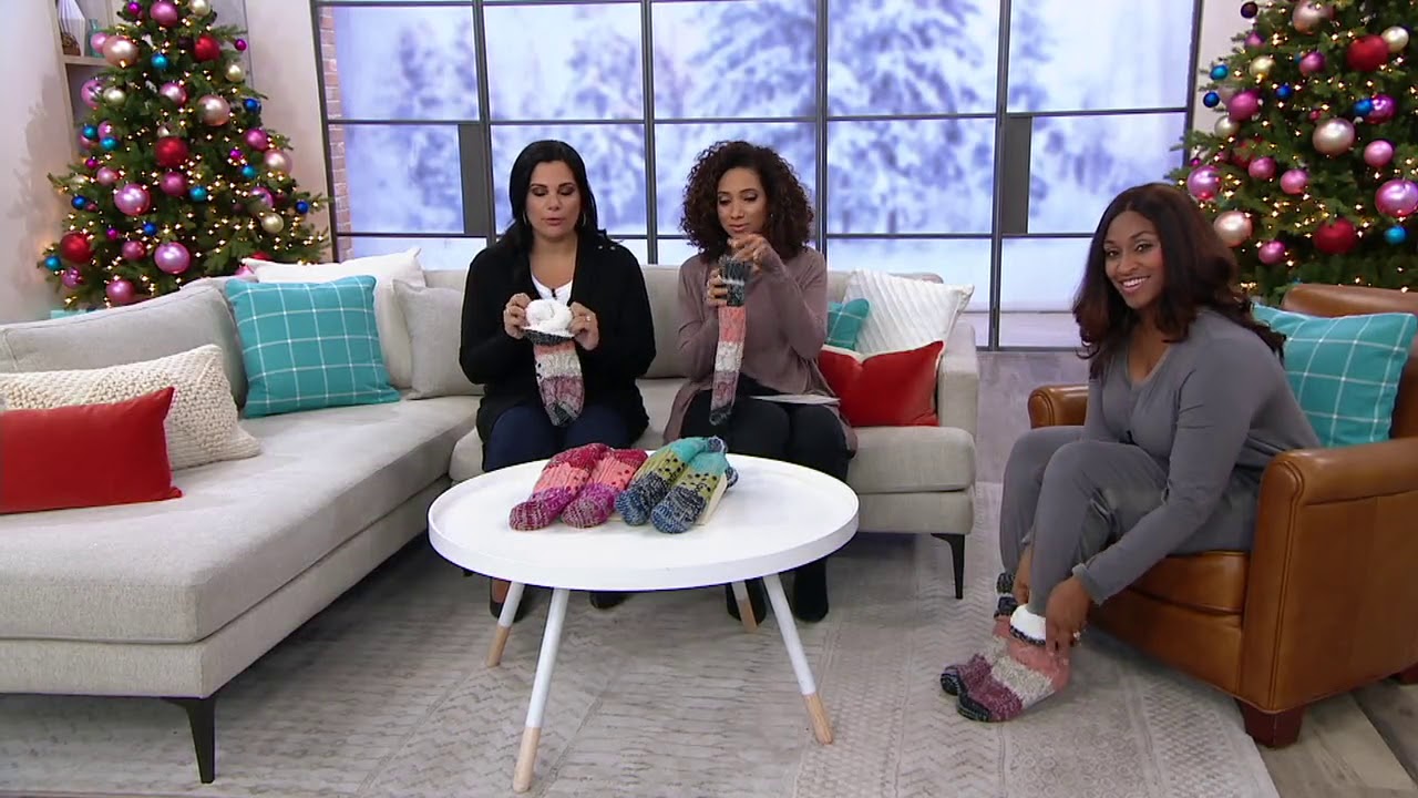 AnyBody Ombre Knit Socks on QVC - YouTube