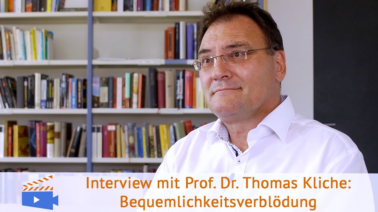 Interview mit Prof. Dr. Thomas Kliche: Bequemlichkeitsverblödung - YouTube