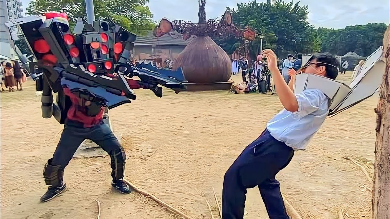 Skibidi toilet COSPLAY Titan Speakerman DIY - YouTube