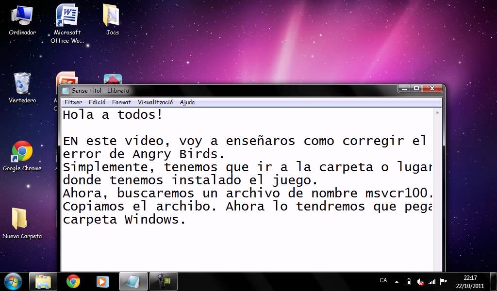 Como resolver el error de angry birds. - YouTube