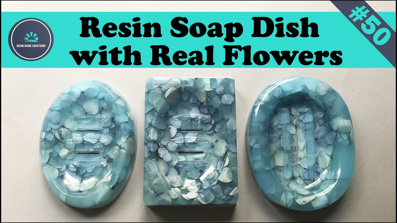 Resin soap dish with real flowers - YouTube