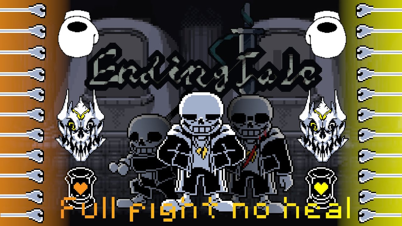 Endingtale Sans phase 1 + 2 easy mode no heal - YouTube