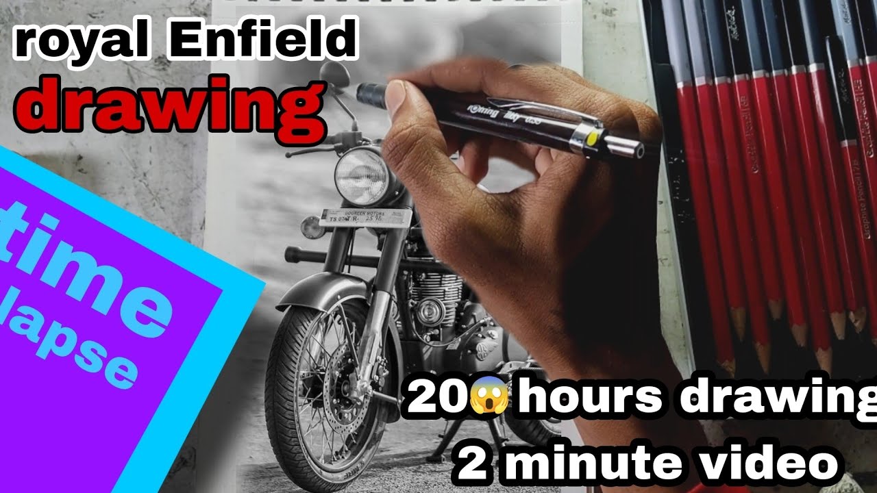 Royal Enfield bullet bike drawing skatch/Hyper realistic drawing bike # ...