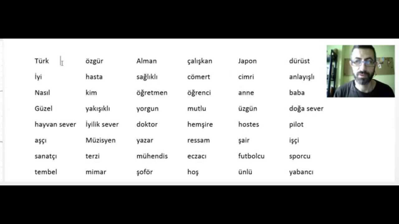 Online Turkish Basic 1 Part 2 exercise 1 - YouTube