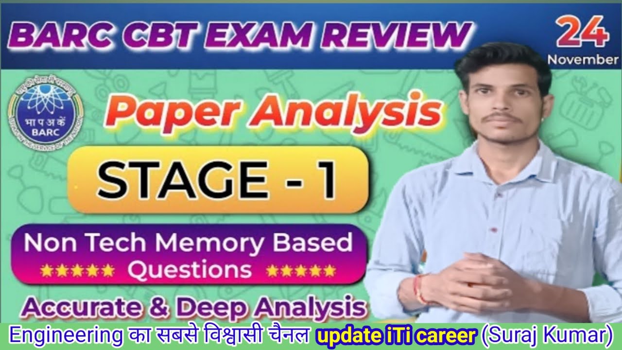 BARC Exam Review | BARC Fitter Exam Paper 01 Analysis | BARC paper ...