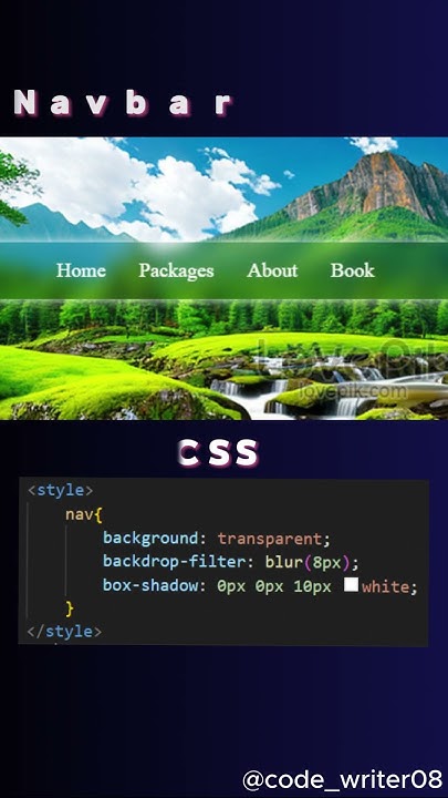 Glass Effect Navbar Shorts Coding Html Website Youtube