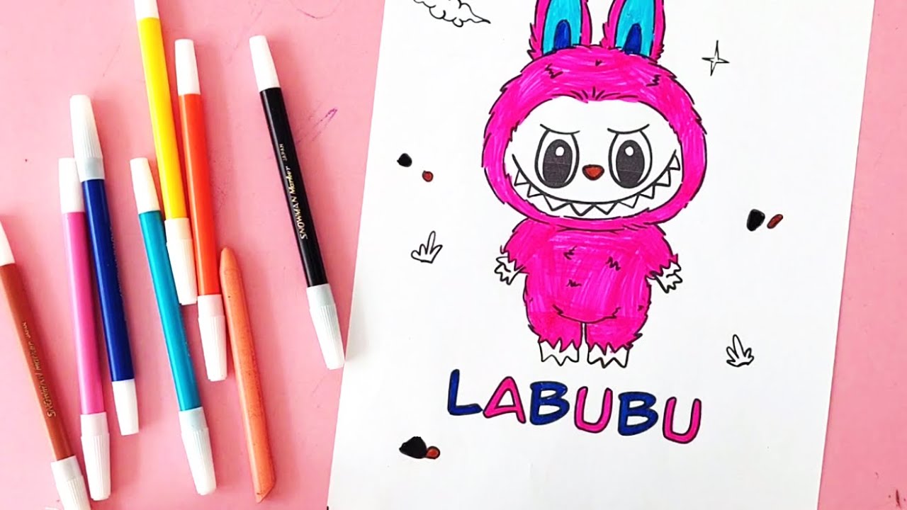 mewarnai boneka labubu meresahkan #unaplaytime #coloring #labubu - YouTube