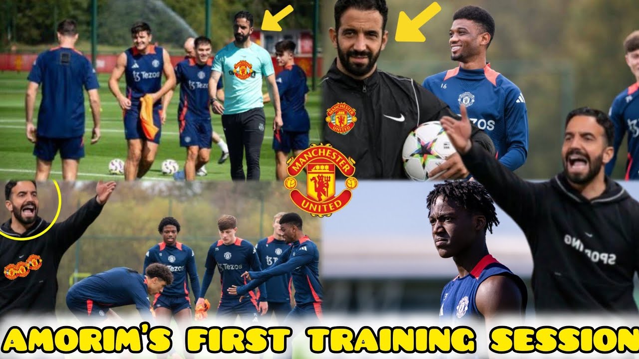AMORIM’S INTENSE FIRST TRAINING SESSION STUNS MANCHESTER UNITED! - YouTube