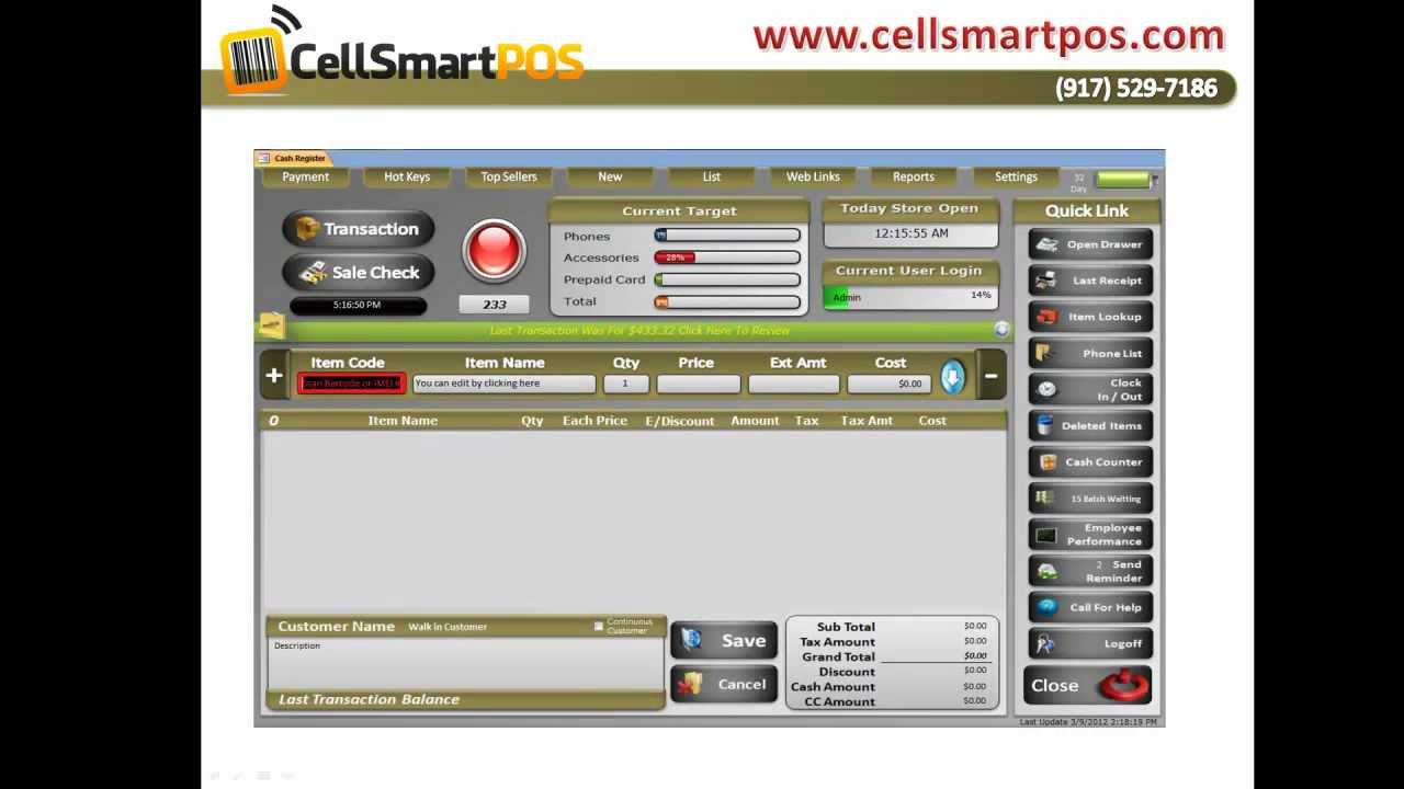 CellSmart POS Cell Phone Point of Sale System v 2.0 - YouTube