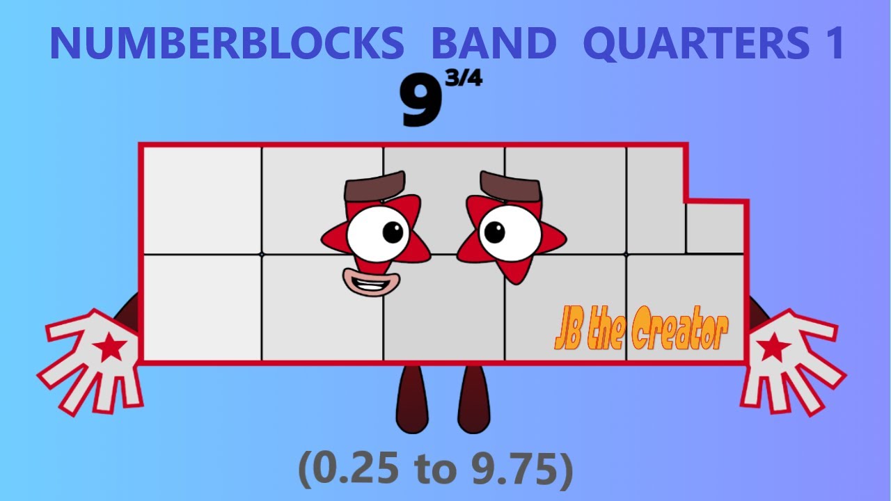 Numberblocks band quarters 1 (0.25 to 9.75) - YouTube
