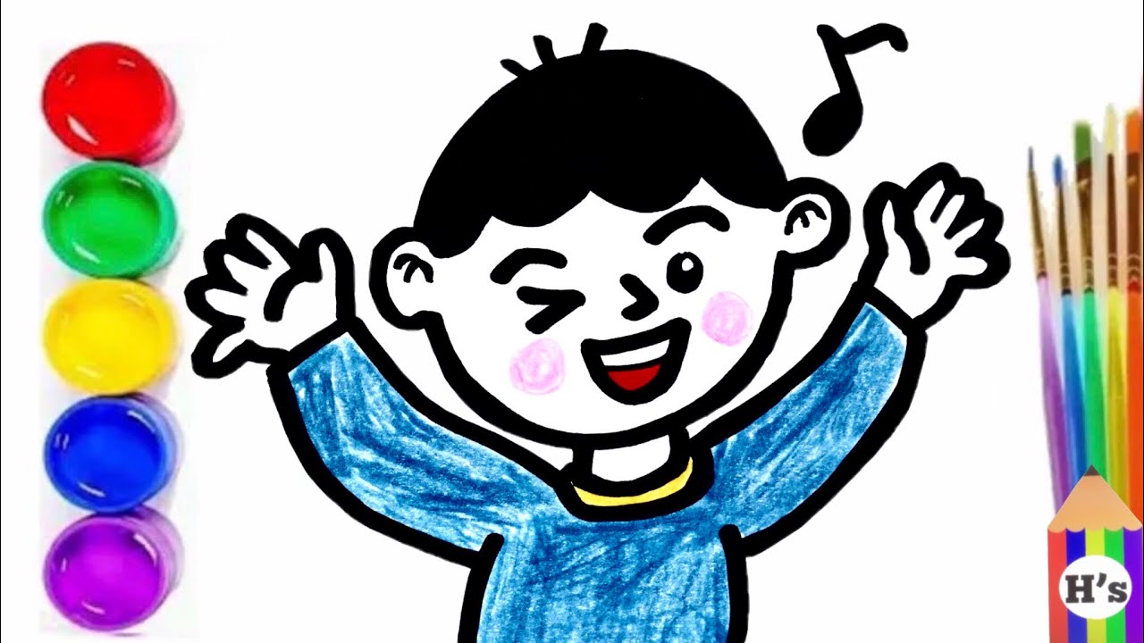 How To Draw a Cute Singing Boy | Bolalar uchun yoqimli qo'shiqchi ...