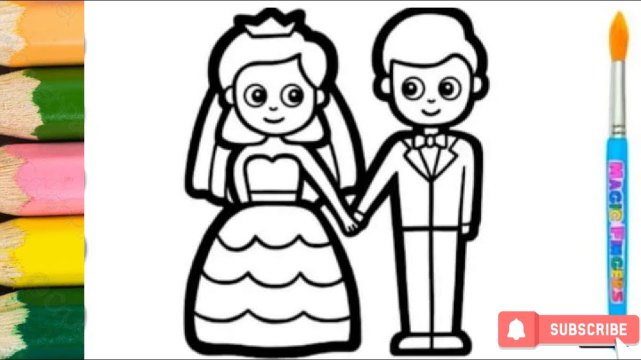 How to Draw a Bride Groom on YouTube easy Step-by-Step Tutorial for ...