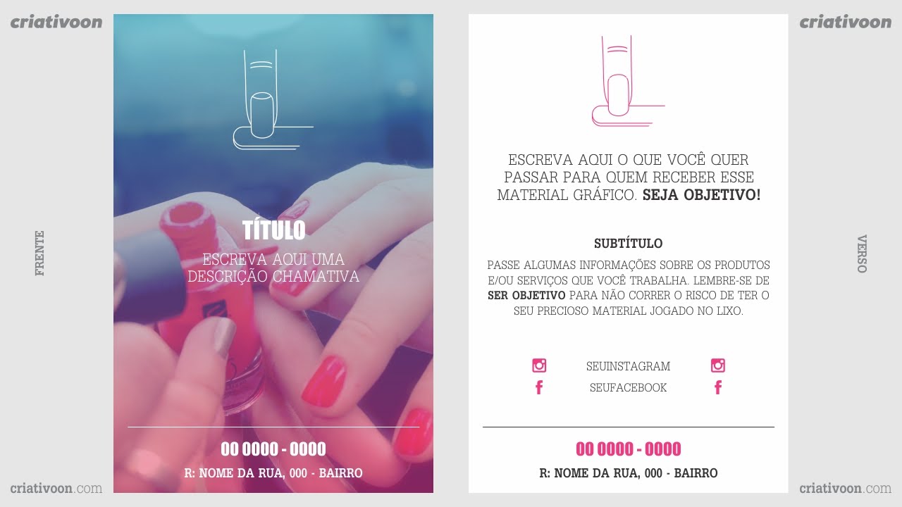 Flyer / panfleto manicure e pedicure - grátis e vetor - YouTube