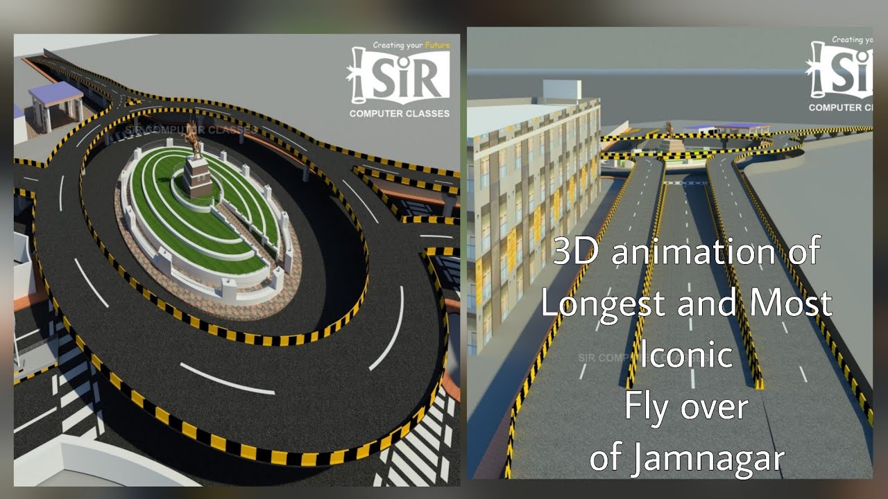 3D animation of longest flyover 🌉 of Jamnagar was done in 2022 by SiR ...