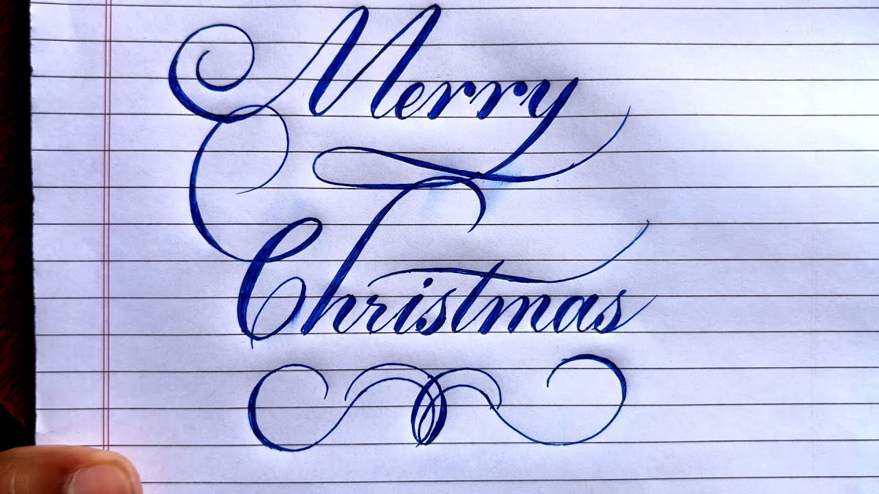 How to write Merry Christmas in Cursive-Calligraphy - YouTube