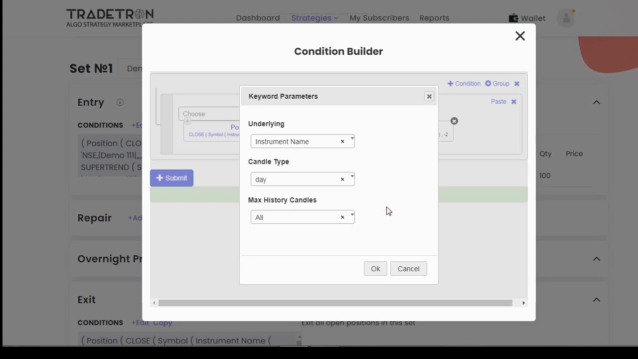 Tips to use Position Keyword and Condition Builder on Tradetron ...