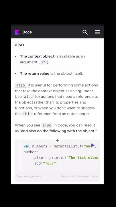 🔭 Kotlin Scope Function Also Shorts Algorithm Leetcode Youtube