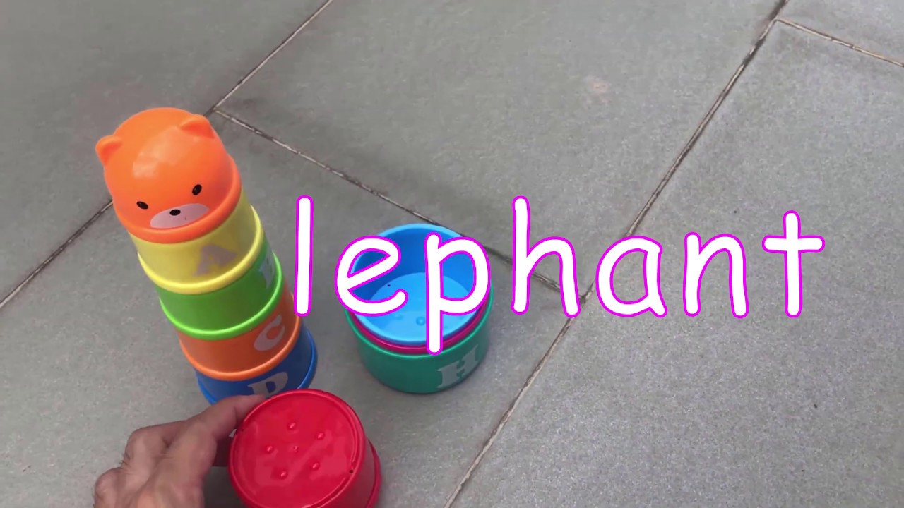 Learn the alphabet for kids with ABC stacking colored cups - YouTube