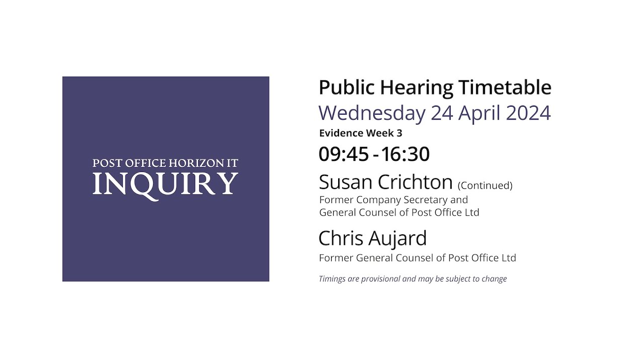 Susan Crichton - Chris Aujard - Day 126 AM (24 April 2024) - Post ...