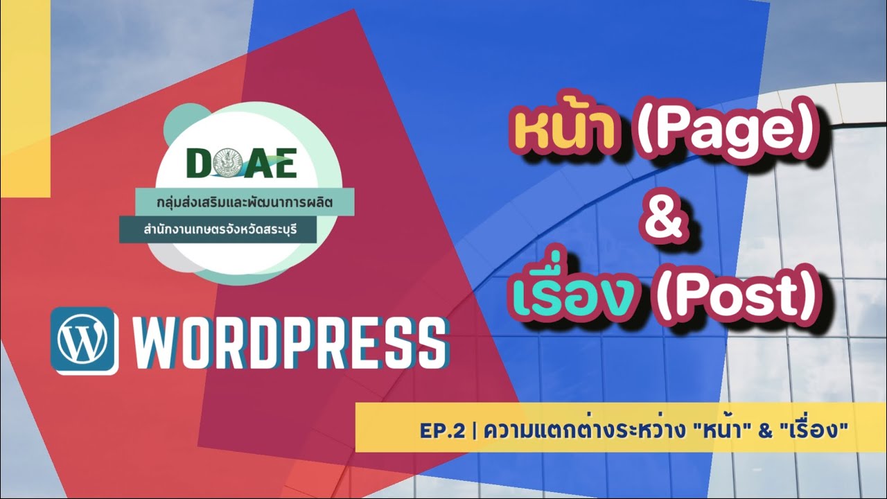 กลุ่มผลิต OH Yeah! | สอนการใช้งาน WordPress EP.2 "หน้า VS เรื่อง" / ข่าวประชาสัมพันธ์ / Database ...