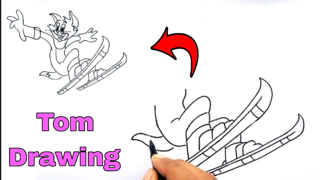 How to Draw Tom Character || टॉम एंड जेरी कार्टून || How to Draw टॉम ...