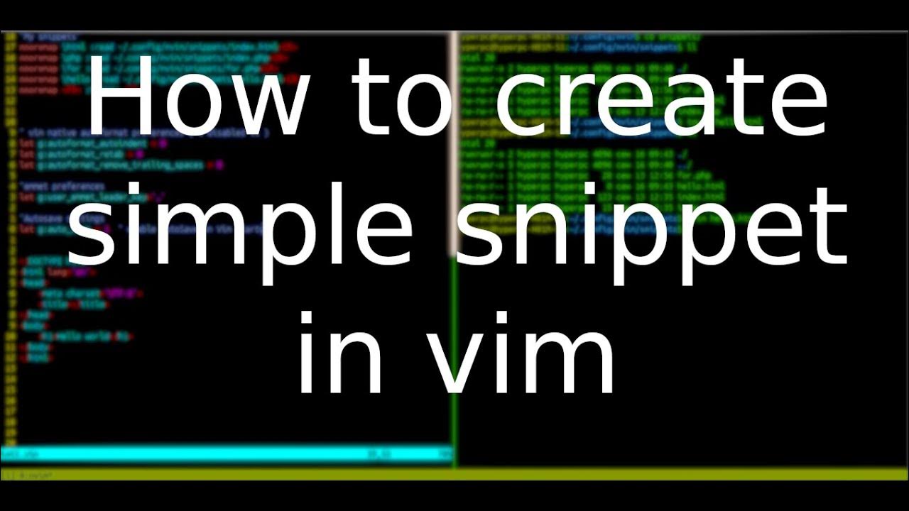How to create simple snippet in vim - YouTube