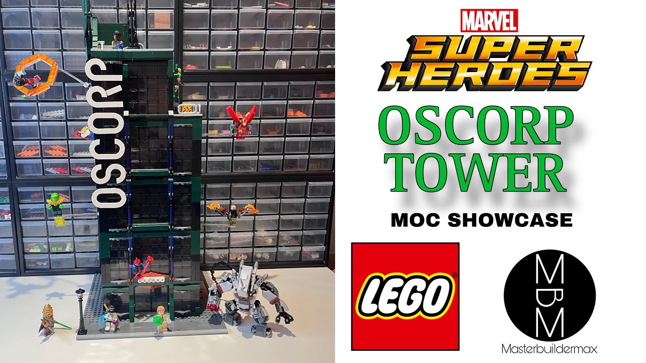 LEGO Marvel OSCORP TOWER MOC SHOWCASE! - YouTube
