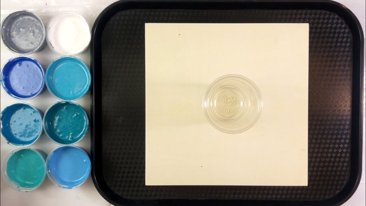 Acrylic Pouring "Flip Cup" Blue & Teal (10) - YouTube