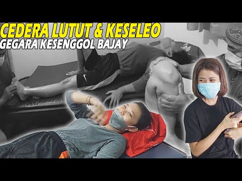 CANTIK LUCU !! CEDERA LUTUT & KESELEO KAKI DI URUT GEGARA KESENGGOL BAJAY 😂