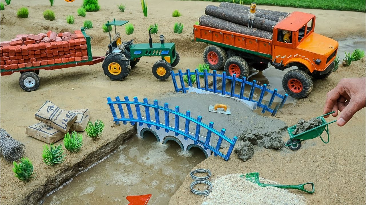 diy mini tractor and concrete bridge construction using rc tractor ...