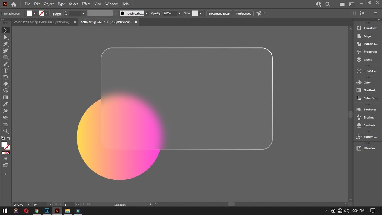 Create 3d glass effect on Adobe Illustrator - YouTube