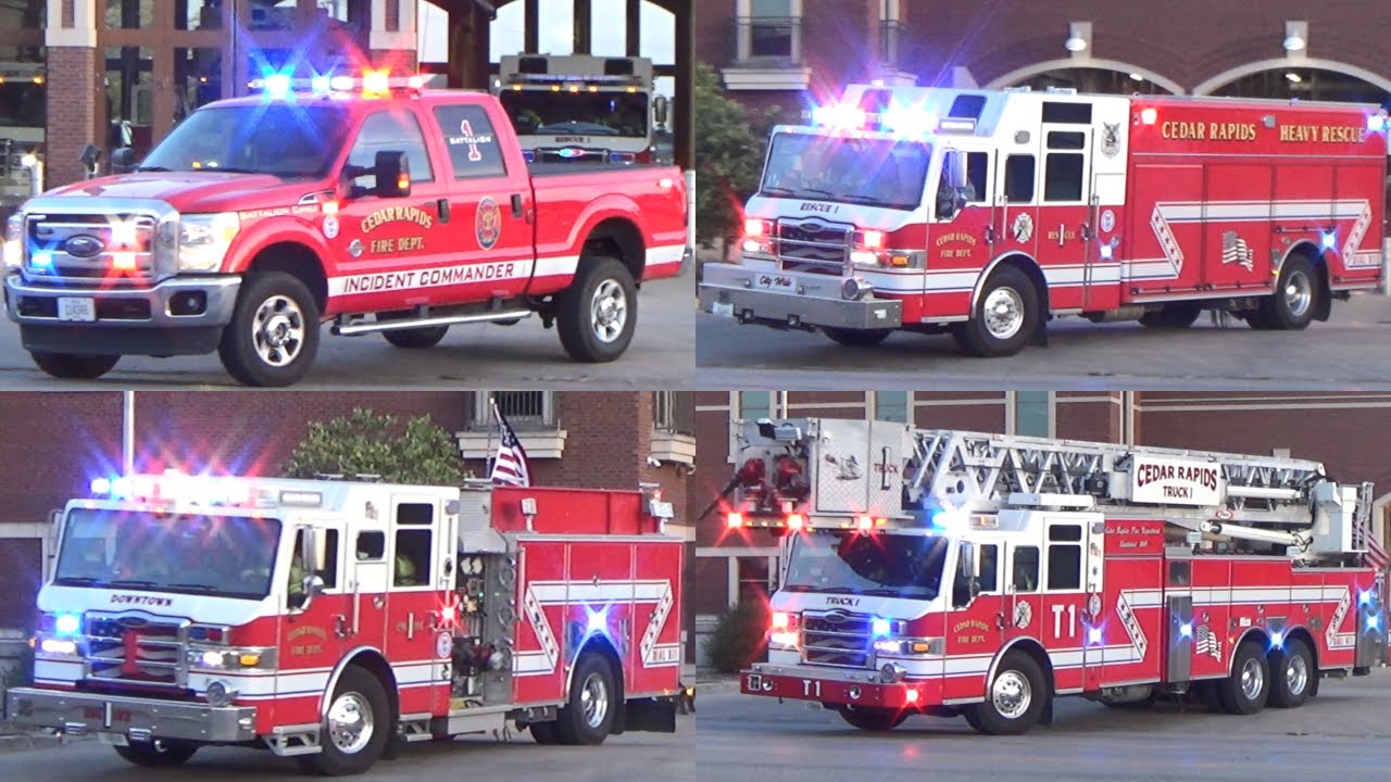 *FULL HOUSE RESPONSE* Cedar Rapids Fire Department B1, R1, E1, T1 & B2 ...