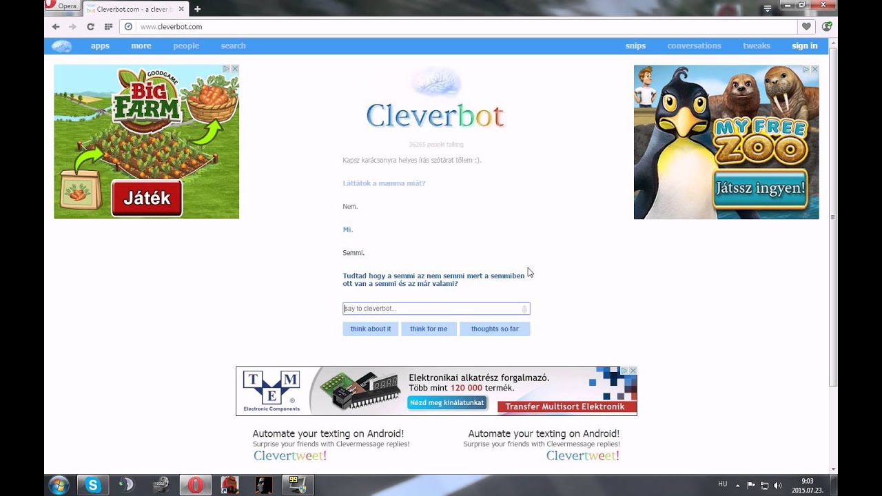 Cleverbot #2 (Transzfesztitával beszélgetés) - YouTube