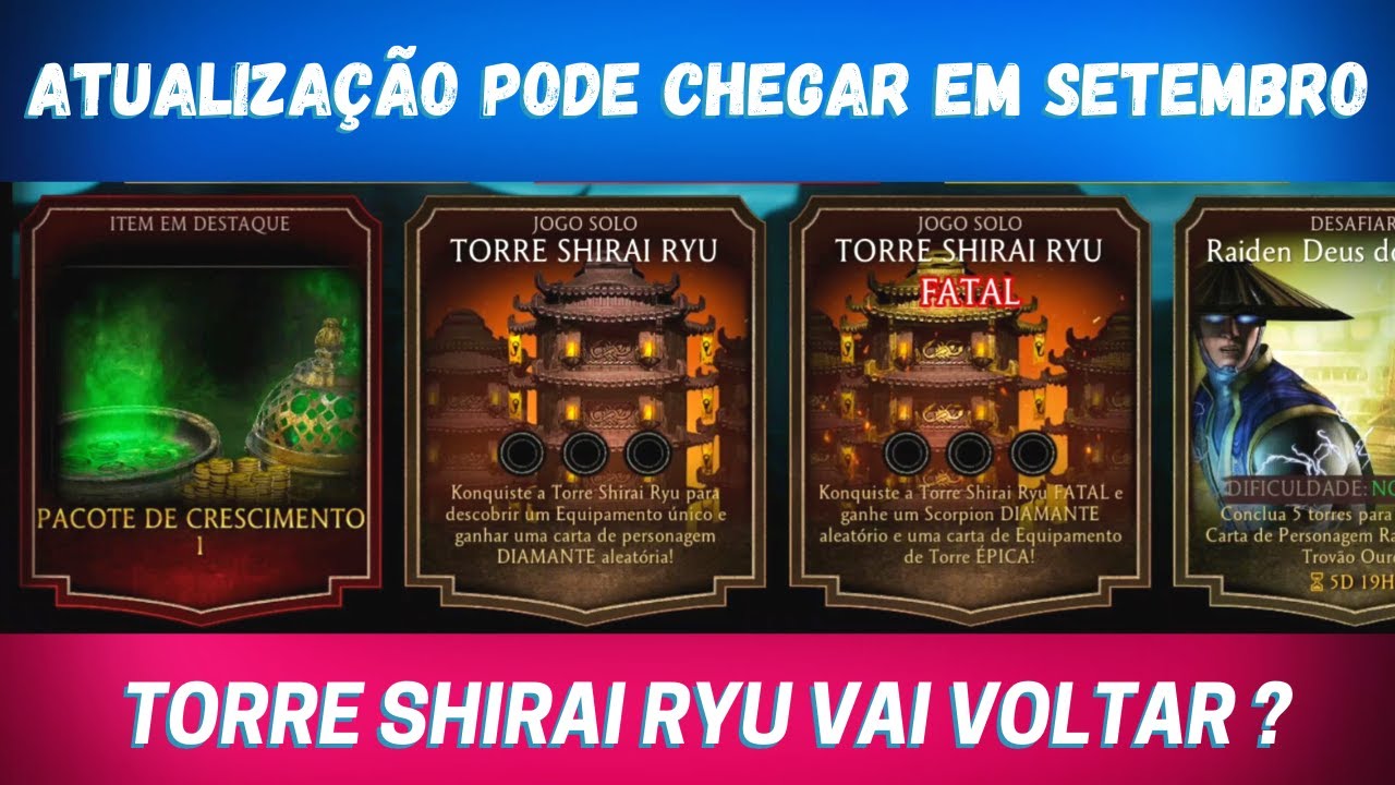 MK Mobile Atualização pode chegar em setembro ! Desafio duplo ? Torre ...