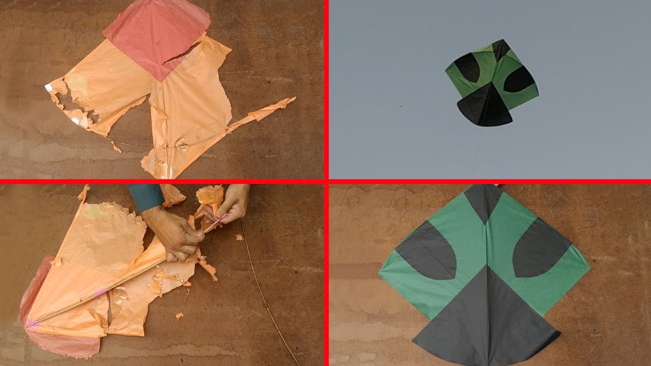 How to restore a damage kite and flying test tutorial - Kite making ...