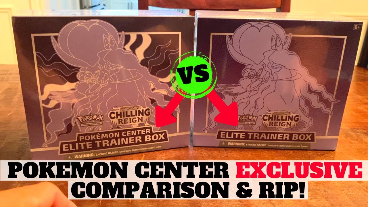 CHILLING REIGN POKEMON CENTER EXCLUSIVE ETB VS STANDARD ETB COMPARISON ...
