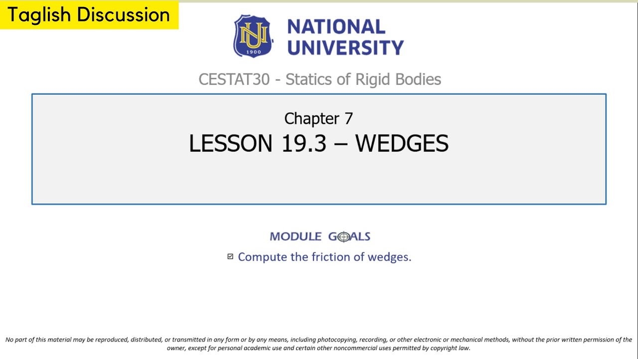 Statics of Rigid Bodies - Wedges - YouTube