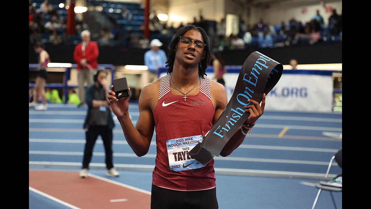 Tate Taylor Talks About Breaking High School Indoor 200m Record at Nike ...